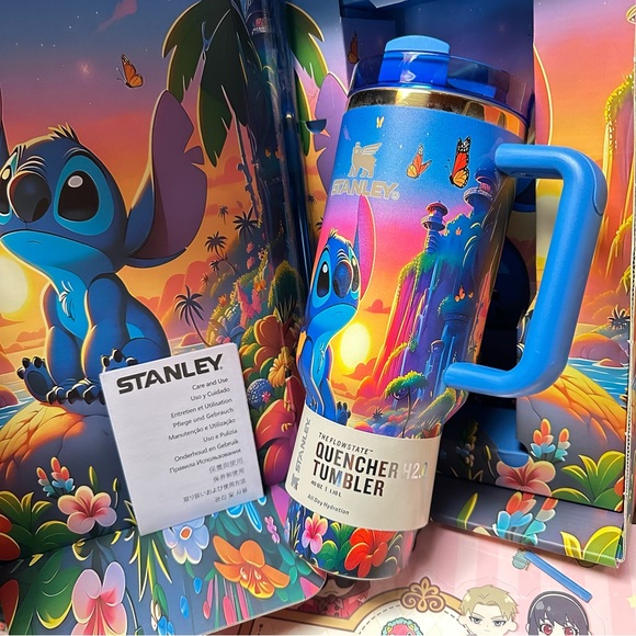 Stanley | Other | Custom Stanley Blue Quencher Tumbler With Colorful ...